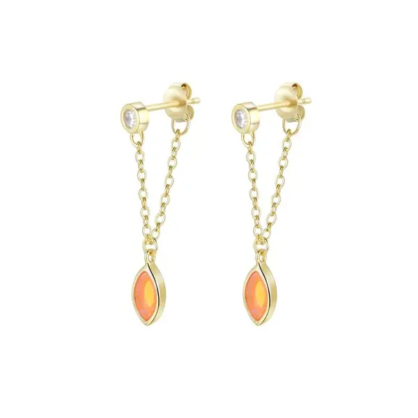 KAMARIA Full Swing Opal Dangle Earrings - Orange