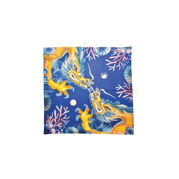 SUKI WANG LONDON Sapphire Blossom Into Power Large Square Scarf - Blue