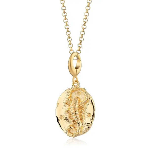 LILY CHARMED Plated Scorpio Zodiac Charm Pendant Necklace - Gold