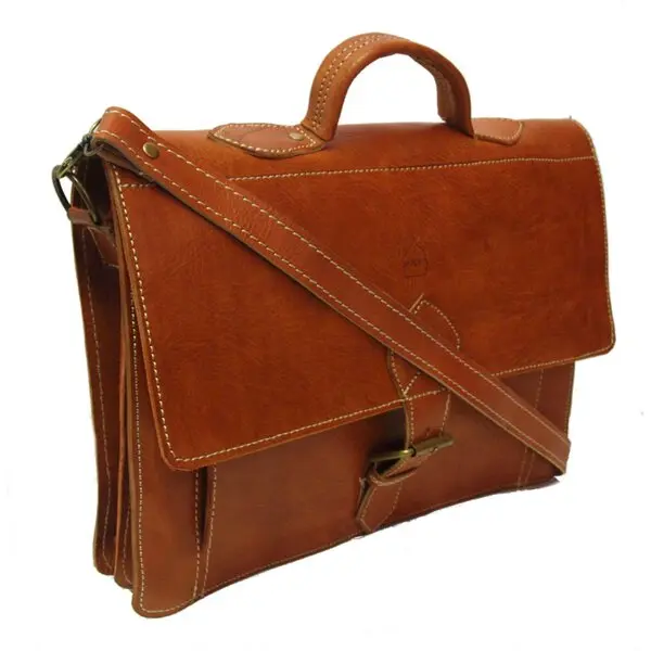 BERBER LEATHER Casablanca Large Satchel - Brown