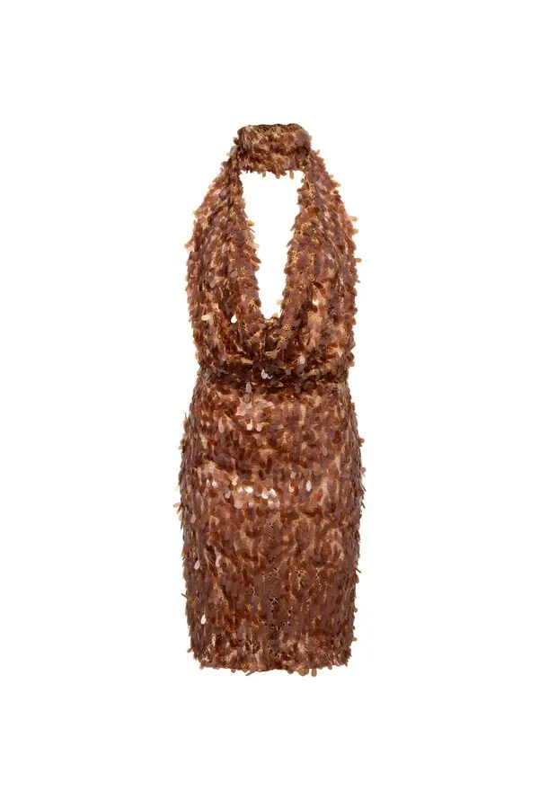 LUNA B Paloma Sequin Mini Dress - Brown