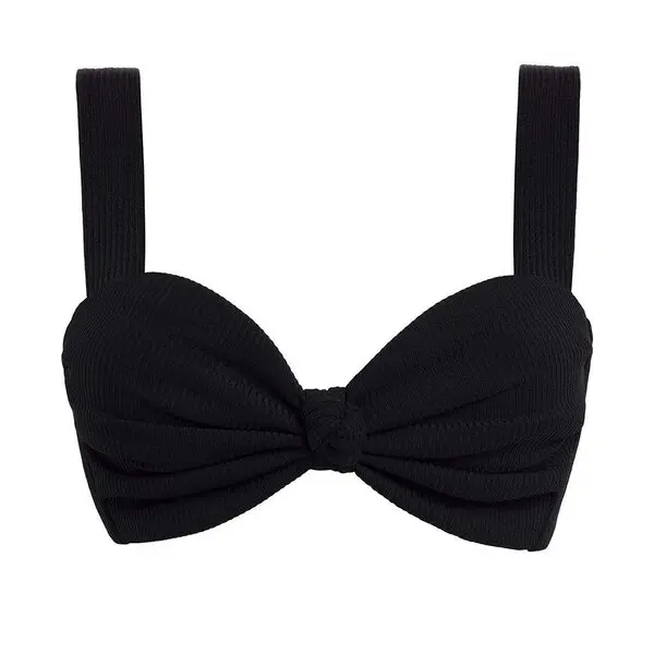 MONTCE Ribbed Sweetheart Bikini Top - Black