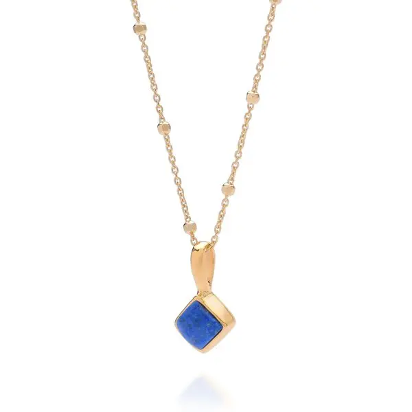 NELLOU JEWELLERY Gold-plated Lapis Lazuli Pendant Necklace - Blue
