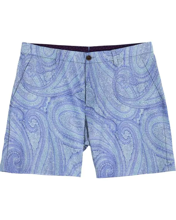 LORDS OF HARLECH Clyde Wild Paisley Oxford Short - Blue