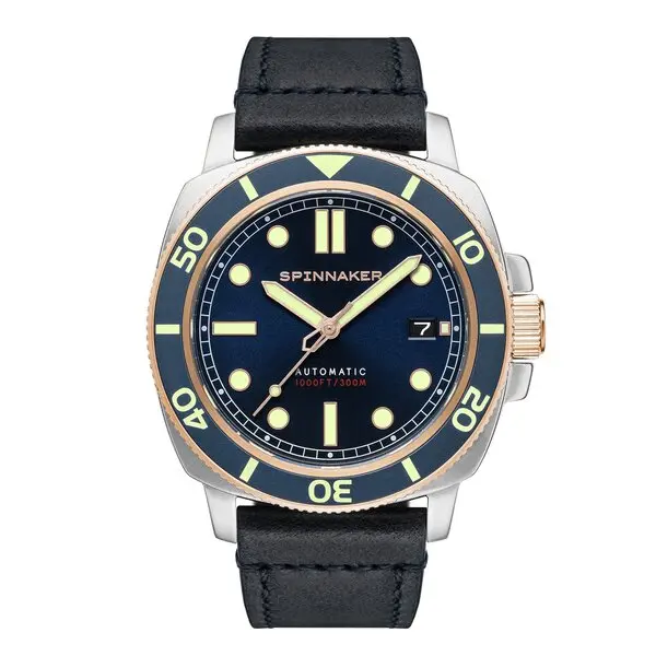 SPINNAKER Hull Diver Automatic Officer Strap Watch - Blue