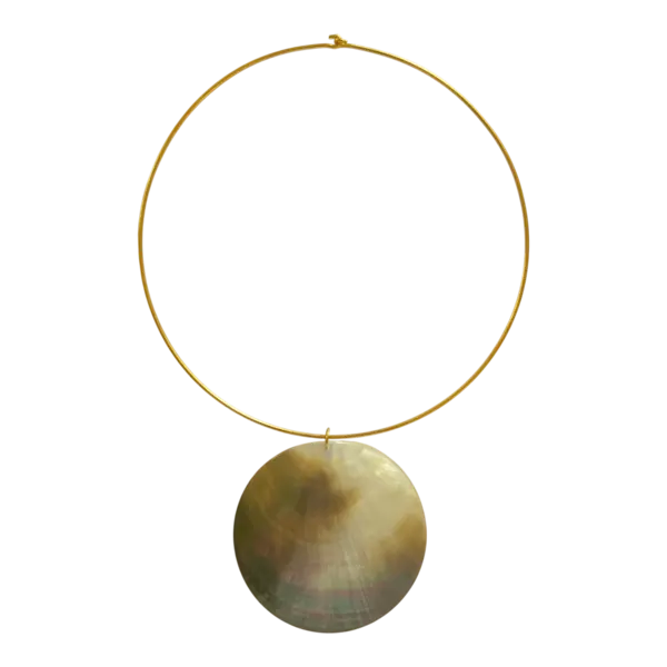 SCCOLLECTION Gaia Mother Of Pearl Collar Necklace - Gold/green/black