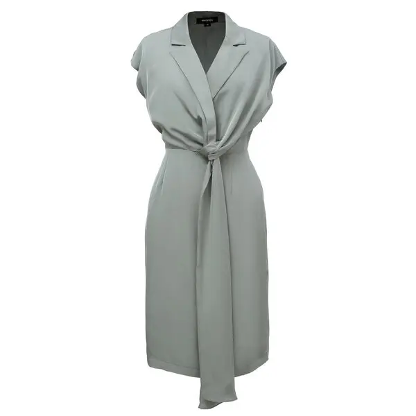 SMART AND JOY Asymmetrical Draped Knee Length Dress - Green