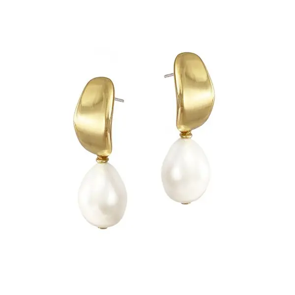 BIKO Mirage Pearl Stud Earrings - Gold
