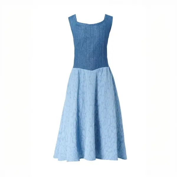 ITALIA A COLLECTION Denim Corset Midi Dress - Blue