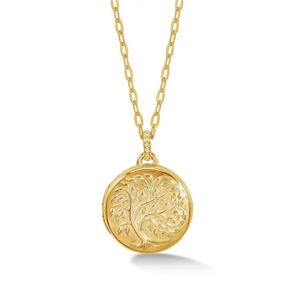 DOWER & HALL Tree Of Life Vermeil Locket - Gold