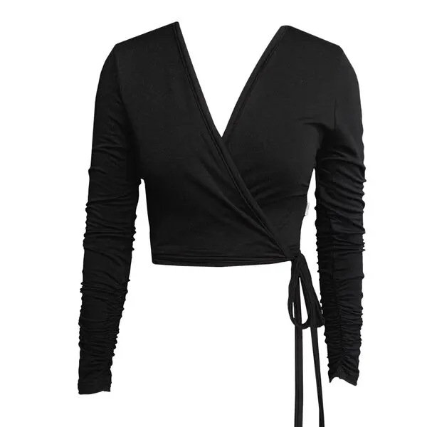 FROCK TALES Daisy Ballet Wrap Top - Black