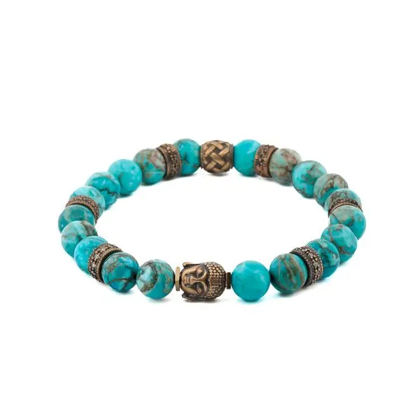 EBRU JEWELRY Stone And Buddha Bead Bracelet - Blue/silver