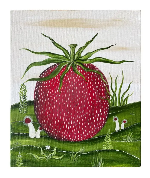 BELL HUTLEY Giant Strawberry On Canvas - Red