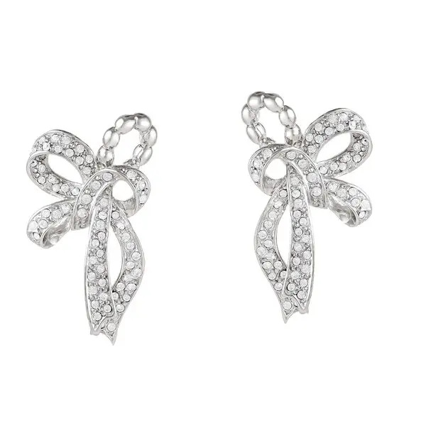 Grossé Platinum Plated Bow Earrings - Silver