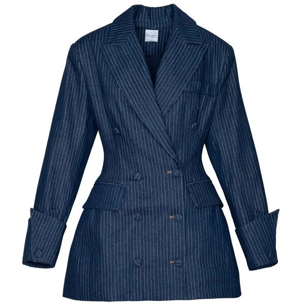 OFUURE Denim Pinstripe Nyla Blazer Dress