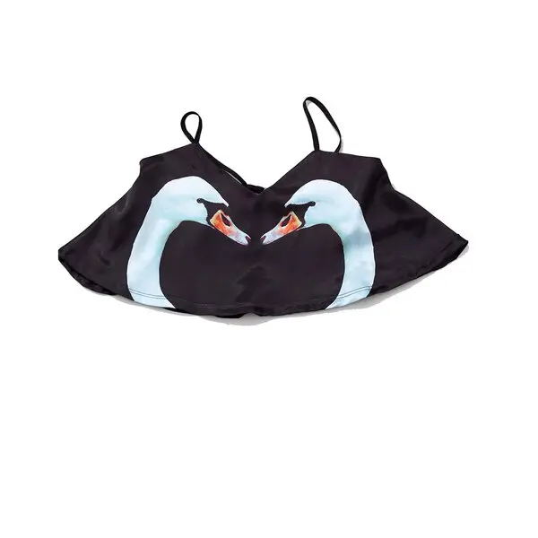 NOBLESSE OBLIGE Swan Print Cami - Black