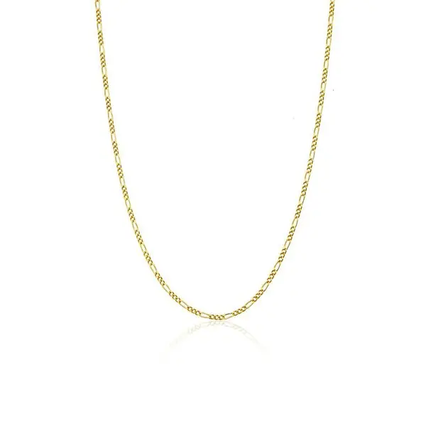 SPERO LONDON 9ct Solid Italian Fine Figaro Chain Necklace - Gold