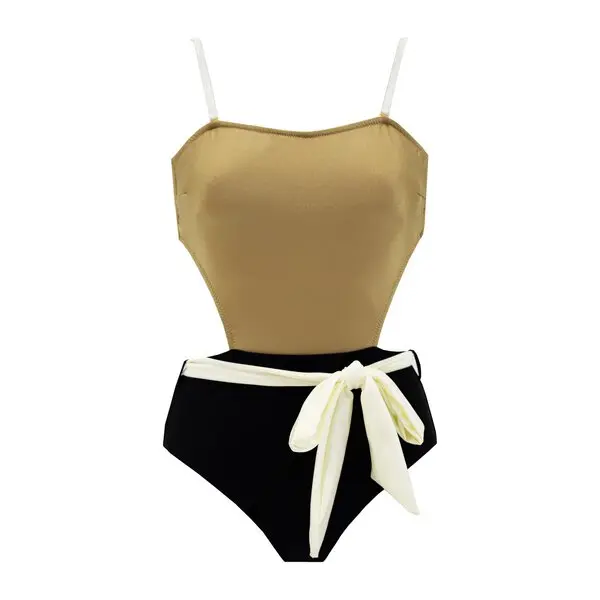 AULALA PARIS One-piece Swimsuit With Belt - Gold
