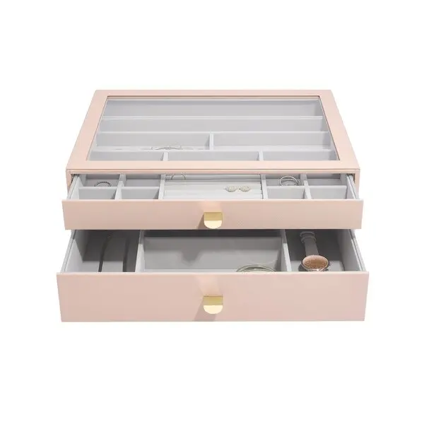 STACKERS Supersize Jewelry Box Set Of Two Drawers - Pink