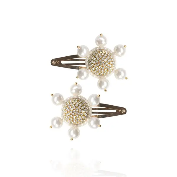 SAULE LABEL Jolie Barrettes - Gold/white