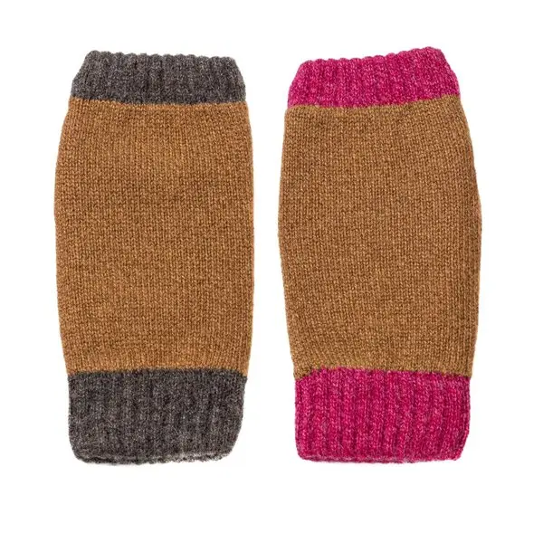 MÀIRI M MACLEOD Cashmere Wrist Warmers - Pink/brown
