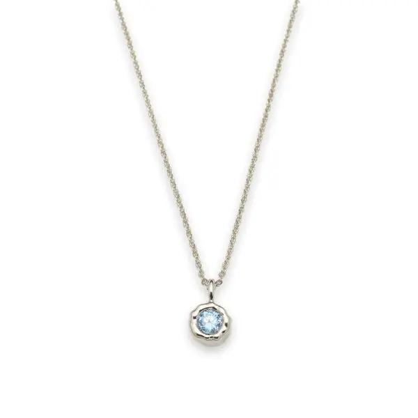 CLASSICHARMS Silver Aquamarine Pendant Necklace - Blue/silver