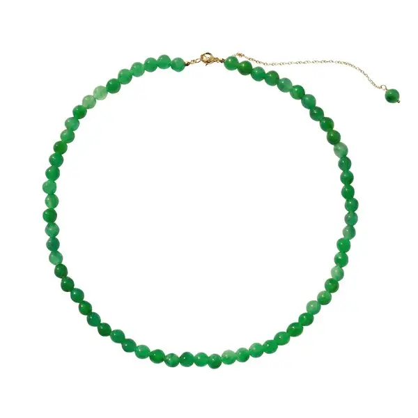 SEREE Lime Jade Beaded Necklace - Green