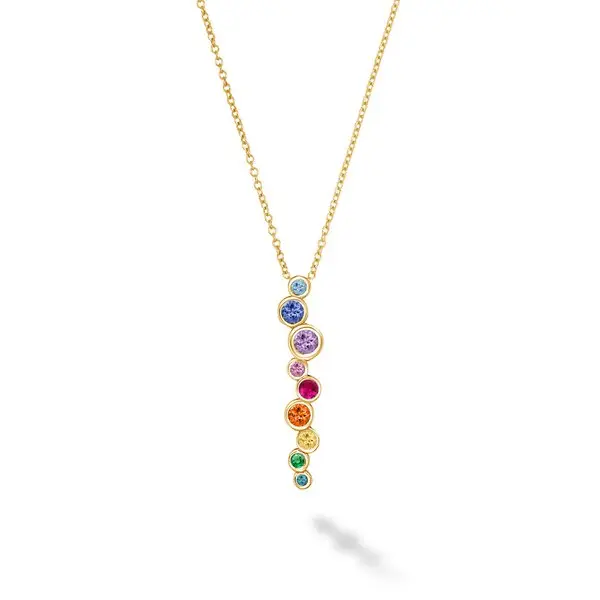 DOWER & HALL Rainbow Cascade Pendant Necklace - Yellow