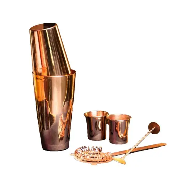 ANATOLIACRAFT Solid Copper Mixology Cocktail Set - Rose Gold