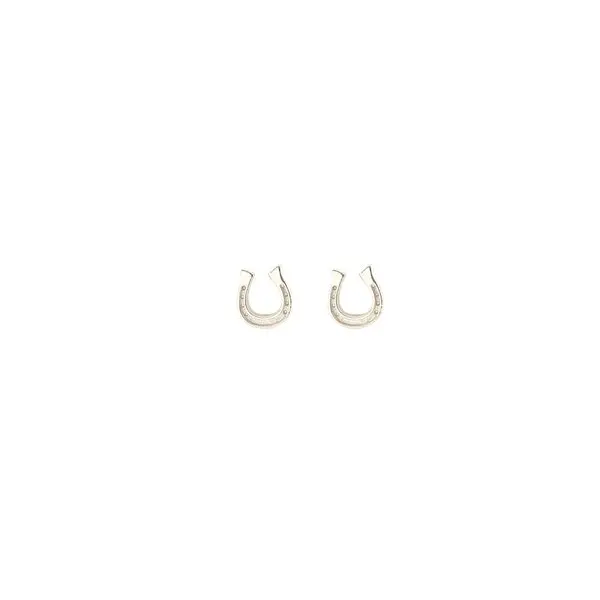Kris Nations Horseshoe Stud Earrings - Silver