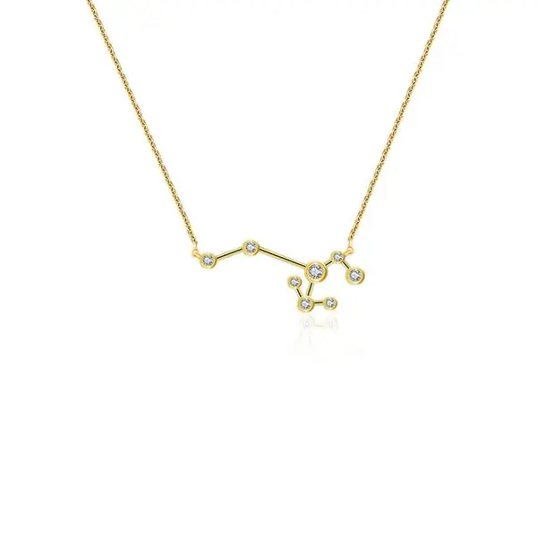 GENEVIEVE COLLECTION Sagittarius Zodiac Constellation Diamond Necklace - Gold