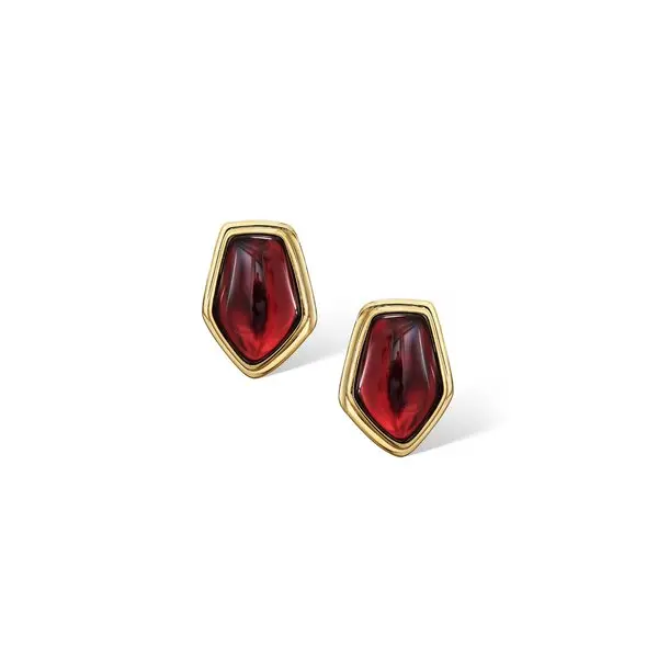 RETRO CHIC Gold / Red Rome Velvet Earrings - Gold/red