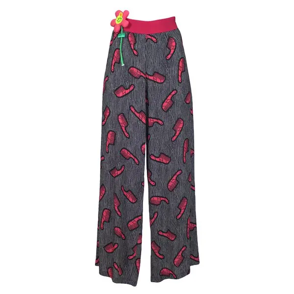LALIPOP DESIGN Printed Wide-leg Viscose Pants