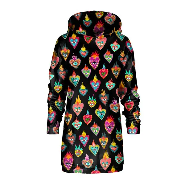 ALOHA FROM DEER Oversized Hoodie Dress - Black