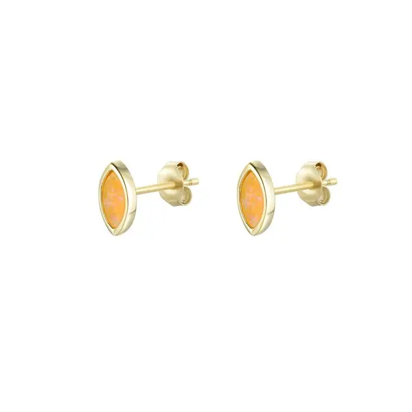 KAMARIA Marquise Opal Stud Earrings - Yellow