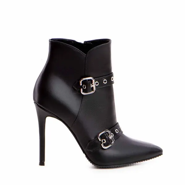 THE 5TH ELEMENT Roux Leather Ankle Boots - Black