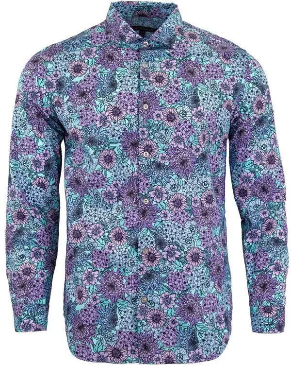 LORDS OF HARLECH Nigel Garden Party Shirt Spearmint - Green