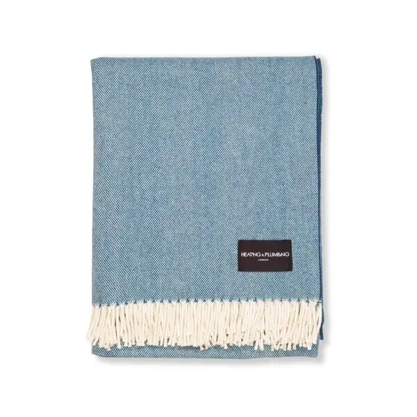 HEATING & PLUMBING LONDON Daydreams Merino Lambswool Throw Sea - Blue