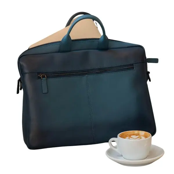 LEATHERE Classic Leather Laptop Bag Hollywood