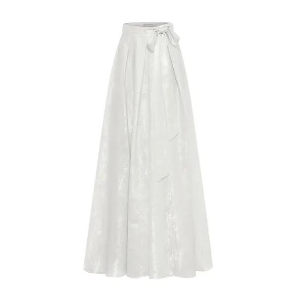 EMMA WALLACE Metallic Maxi Skirt - Silver