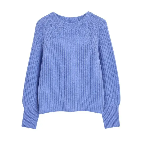 YUMI Knitted Relax Fit Jumper - Blue