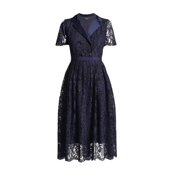 RUMOUR LONDON Bella Double-breasted Lace Midi Dress