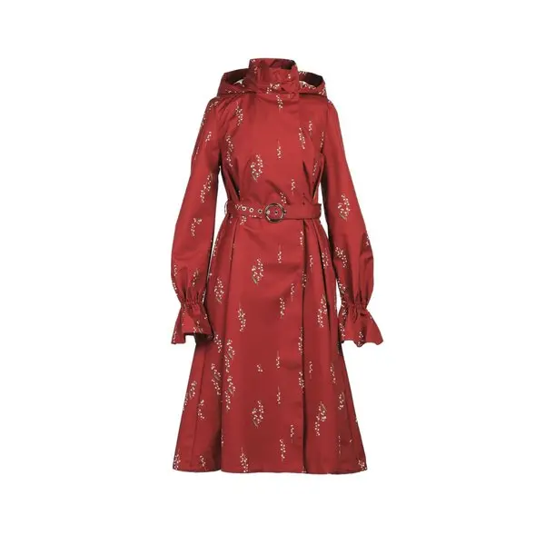 RAINSISTERS Floral Print Belted Waterproof Spring Coat