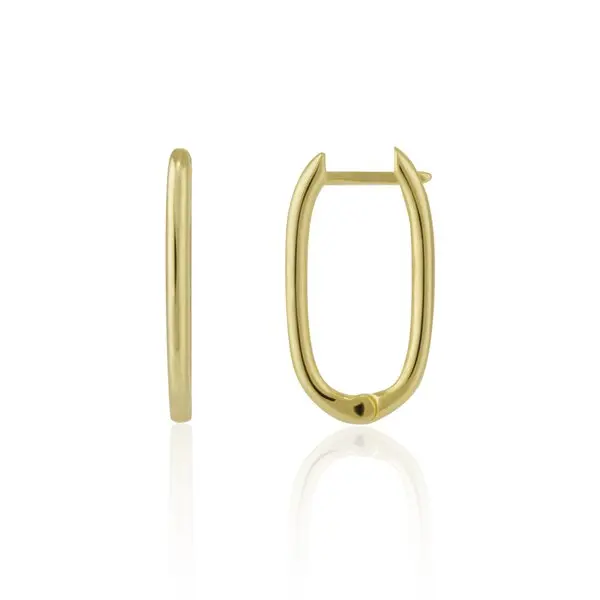 SPERO LONDON Oval Rectangular Sterling Silver Hoop Earrings - Gold