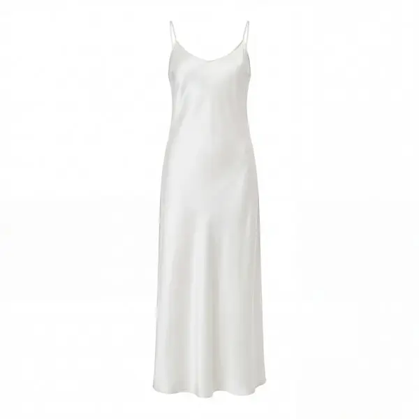 VIMISSIA Long Silk Slip Dress - White