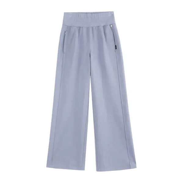SUPESU Wide Leg Sweatpants With Adjustable Buckles - Blue