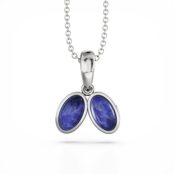 LINDA FIORE Sterling Silver Necklace With Lapis Lazuli - Blue/silver