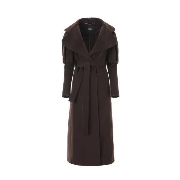 LITA COUTURE Trench Coat In Wool And Cashmere