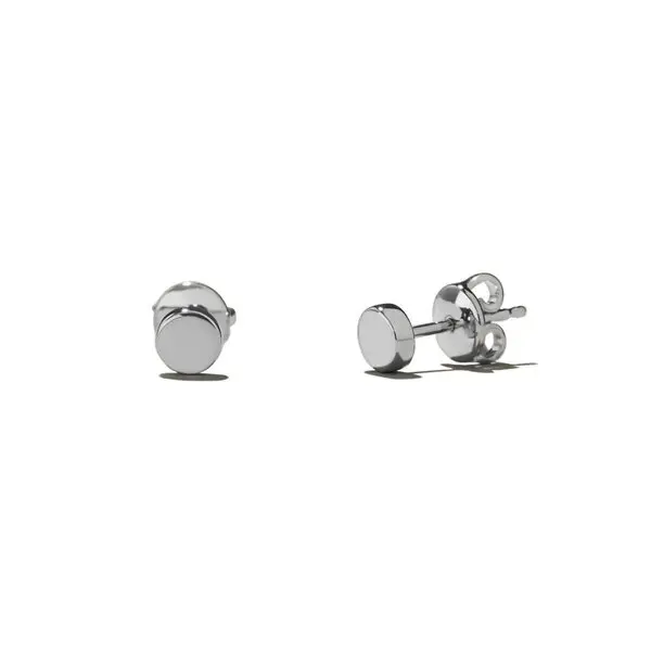 ONI Round Stud Earrings - Silver