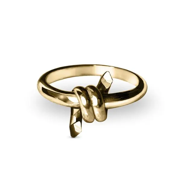 PERRY GARGANO Barbed Wire Knot Statement Ring - Silver